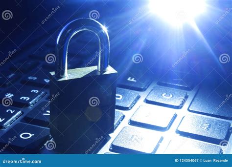 Computer Or Data Analysis Padlock Over A Laptop Computer Keyboard