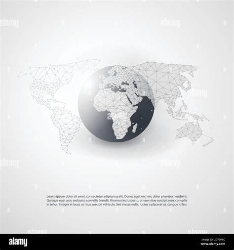Cloud Computing And Networks With World Map Abstract Global Digital Network Connections