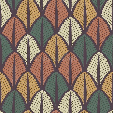 Abstract Scale Leaf Geometric Vector Seamless Pattern Stock Vector