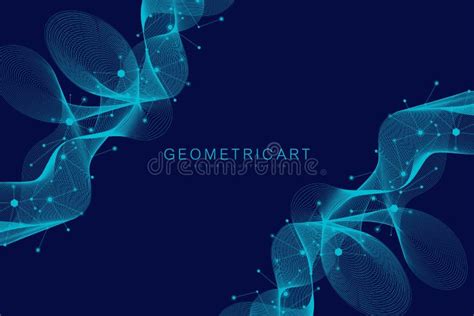 Geometric Abstract Background With Connected Line And Dots Structure Molecule And Communication