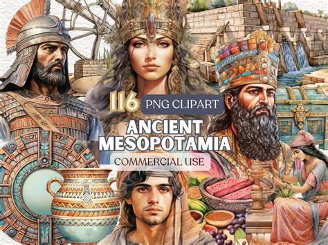 Watercolor Ancient Mesopotamia Clipart Mesopotamian Symbol Ziggurat
