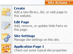 SharePoint Info Creating MenuItem In The Site Actions Menu And Adding Security