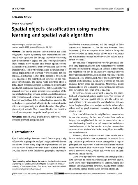 Pdf Spatial Objects Classification Using Machine Learning And Spatial