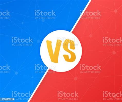 대 대 블루와 레드 만화 디자인입니다 전투 배너 일치 대 편지 경쟁 대결 벡터 일러스트입니다 개념에 대한 스톡 벡터 아트 및 기타 이미지 Istock