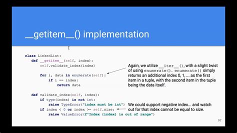 Cs3c Week 2 Linked List Getitem Method Youtube