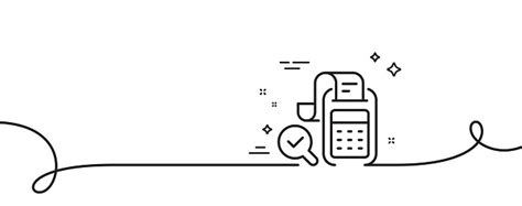 Bill Accounting Line Icon Business Audit Sign Continuous Line With Curl Vector Stock