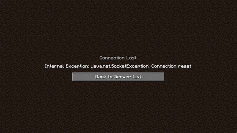 Server Disconnection Error Rminecraft