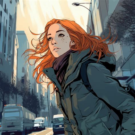 Premium AI Image Redhead Woman