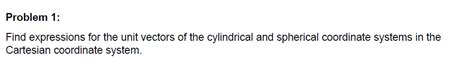Solved Problem Find Expressions For The Unit Vectors Of Chegg