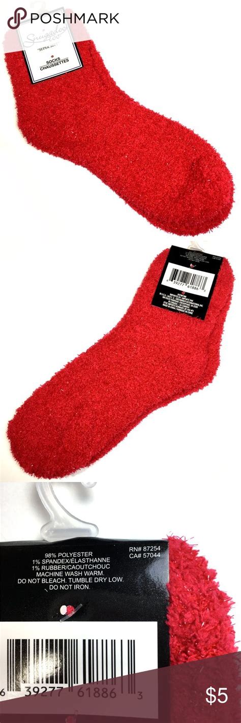 315 Fun Sparkly Red Fuzzy Slipper Socks Fuzzy Slippers Red