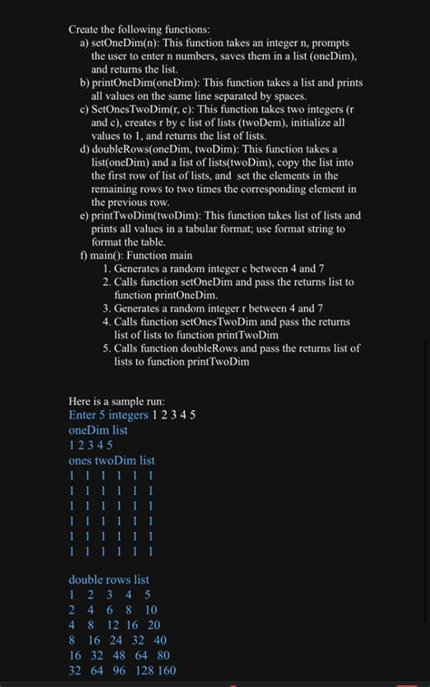 Solved Solve Using Python And Show Codes Create The Following