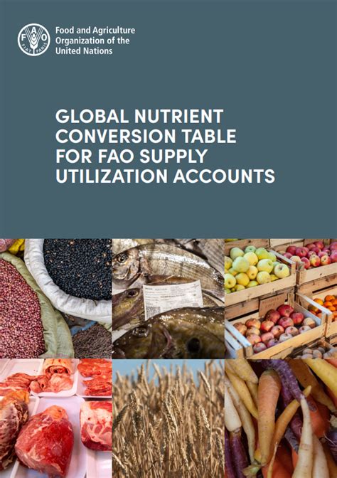 Global Nutrient Conversion Table For Fao Supply Utilization Accounts Un‑nutrition The United