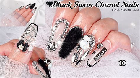 Sub화려한 블랙 웨딩 샤넬네일💍🖤 거기에 벨벳 한스푼 추가🧶체인 하나로 여러가지 네일하는 방법⛓벨벳네일스톤네일씬프렌치