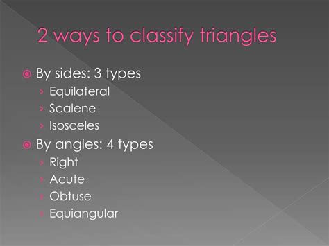PPT Classifying Triangles PowerPoint Presentation Free Download ID