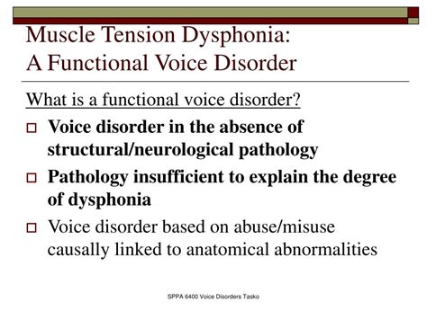 Ppt Functional Dysphonia Muscle Tension Dysphonia Mtd Powerpoint