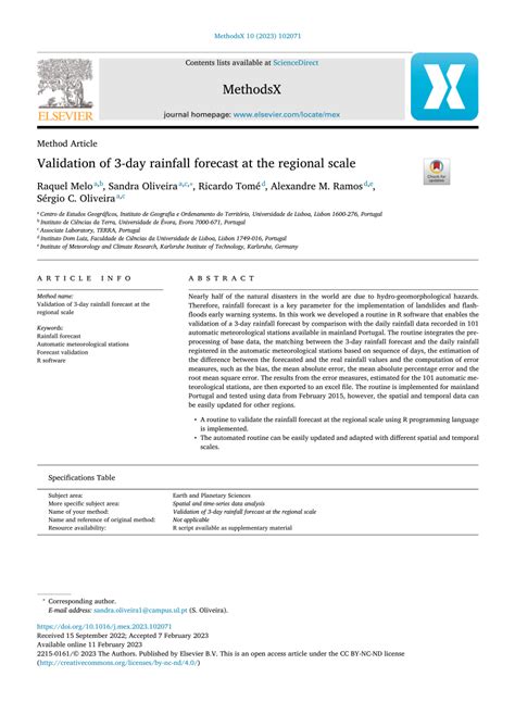 Pdf Validation Of 3 Day Rainfall Forecast At The Regional Scale