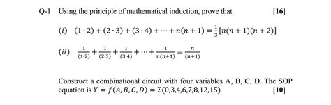 Solved 1 Using The Principle Of Mathematical Induction