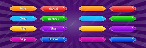 Premium Vector Game Ui Set Of Buttons Gui To Build 2d Games Game Buttons Design Game Button