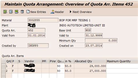 Solved Quota Arrangement Is Not Splitting Requirements Co Sap