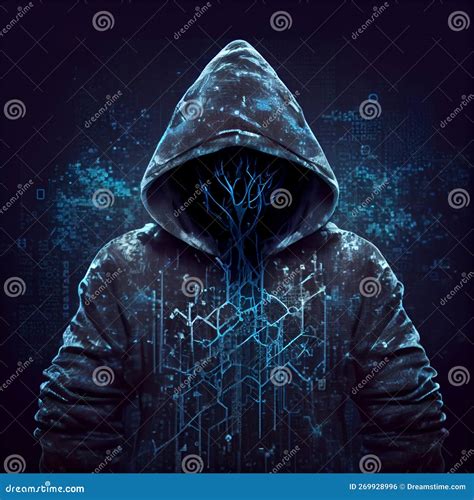 Hacker Programmer Modern Spy Illegal Data Search Ai Generated Image Stock Illustration