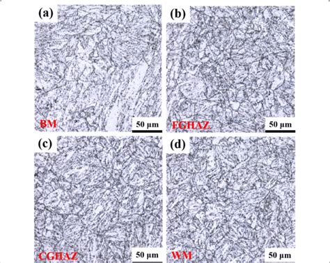 Microstructures In The A Bm B Fghaz C Cghaz And D Wm Regions