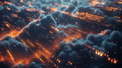 Big Data Flowing Through Futuristic Cloud Computing Visualization Stock Image Image Of