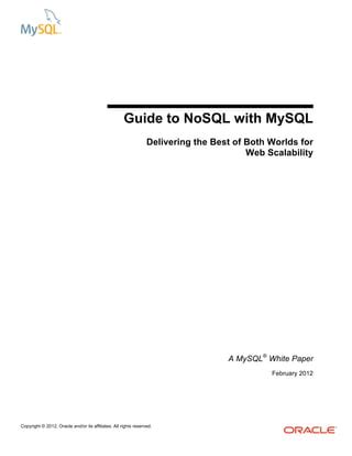 Guide To NoSQL With MySQL PDF