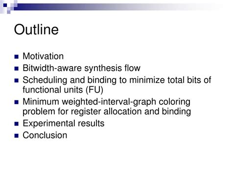 Ppt Bitwidth Aware Scheduling And Binding In High Level Synthesis