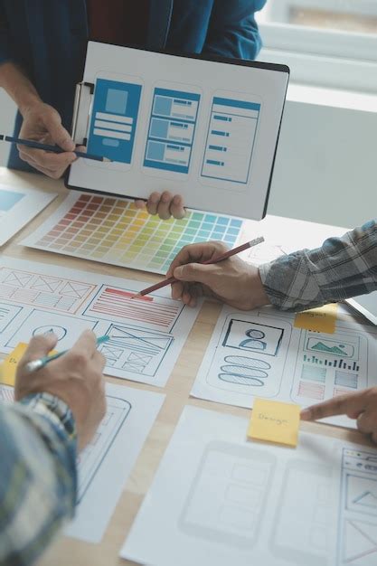 Premium Photo Ux Graphic Designer Creative Sketch Planning Application Process Development