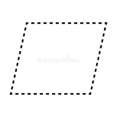 Parallelogram Symbol Dashed Shape Vector Icon For Creative Graphic Design Ui Element Stock