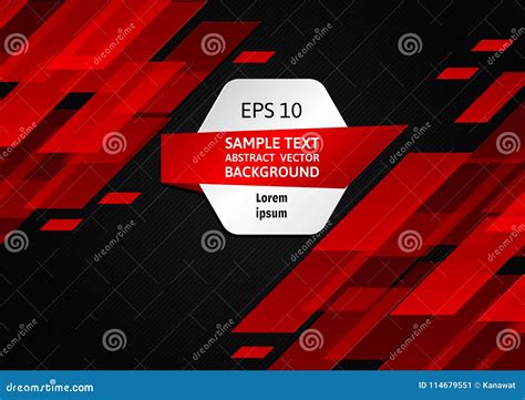 Red And Black Geometric Abstract Background With Copy Space New Vector Illustration Stock