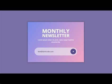 Awesome Newsletter Box Using Only Html Css