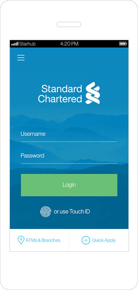 fingerprint login standard chartered india