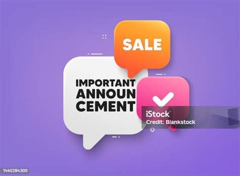 중요한 공지 기호입니다 특별 행사 표시 3d 버블 채팅 배너입니다 벡터 개념에 대한 스톡 벡터 아트 및 기타 이미지 개념 광고 구매 Istock