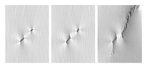 Simulation Results Of Two Unequal Collinear Cracks With Varied Bridge