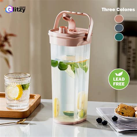 손잡이가 있는 대형 차가운 주전자 2l 냉장고 레모네이드 병 음료용기 주전자 음료 디스펜서 가정용 냉수 주전자 양동이 Aliexpress