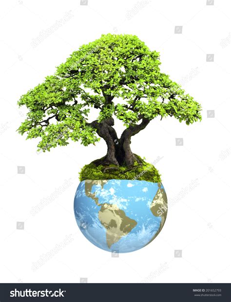 Earth Tree Isolated On White Background Stock Illustration 201652793 Shutterstock