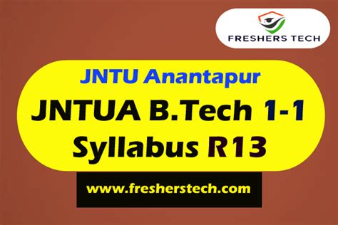 Jntua Btech 1 1 Syllabus R13 Books Pdf 1st Year Course Structure
