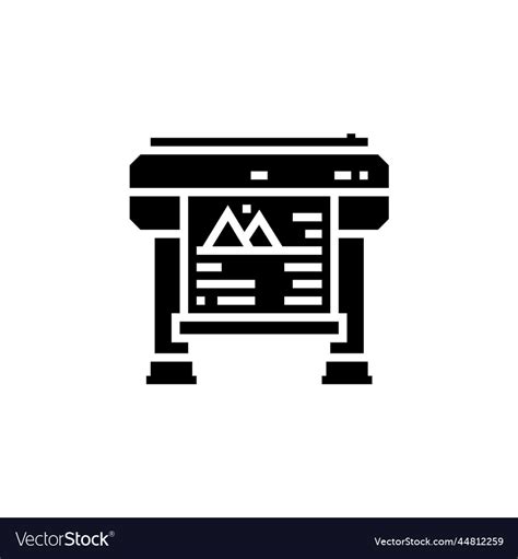 Plotter Icon Computer Component Solid Style Vector Image