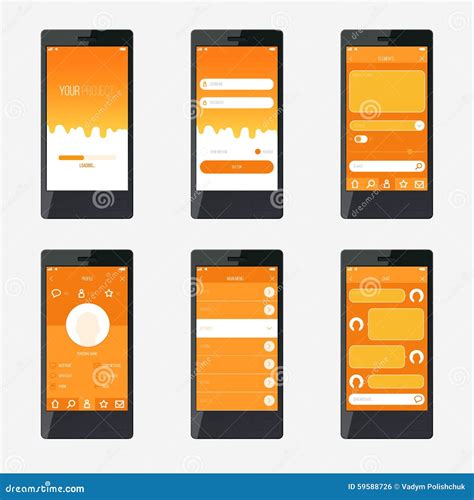 Template Mobile Application Interface Design Stock Vector Illustration Of Simple Abstract