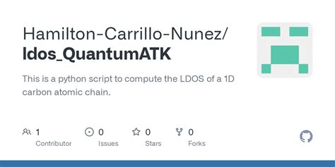 Github Hamilton Carrillo Nunezldosquantumatk This Is A Python Script To Compute The Ldos Of