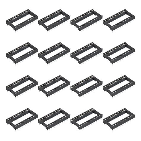 Uxcell 17pcs Dip Ic Chip Socket Adapter 1524mm Row Pitch 28 Pin Ic