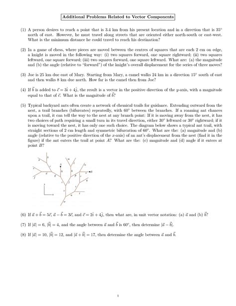 vector components worksheet additional problems related to vector