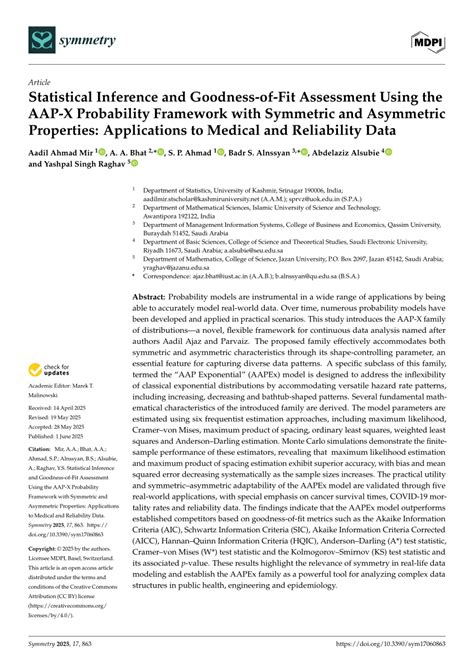 Pdf Statistical Inference And Goodness Of Fit Assessment Using The