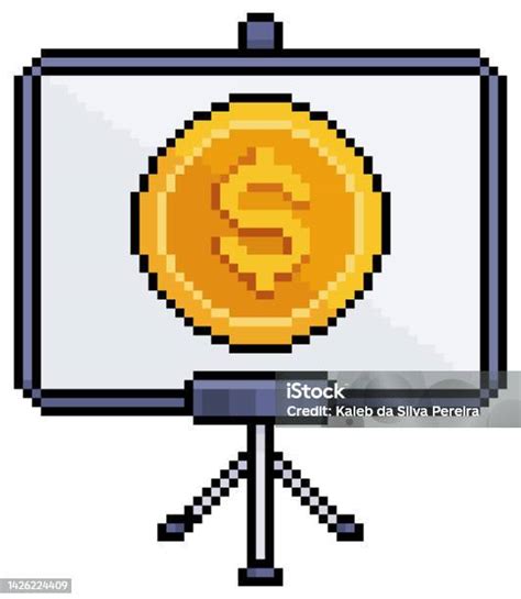 8 비트 게임을위한 동전과 돈 벡터 아이콘이있는 삼각대에 픽셀 아트 배너 0명에 대한 스톡 벡터 아트 및 기타 이미지 0명 경제 공란 Istock