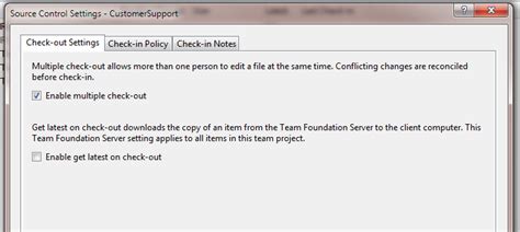 S Tfs Cannot Find Setting For Exclusive Checkout
