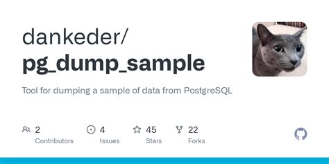GitHub Dankeder Pg Dump Sample Tool For Dumping A Sample Of Data From PostgreSQL