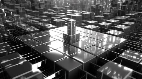 Blockchain Finance 3d Rendering Of A Monochrome Lsd Display Featuring The Decentralized Concept