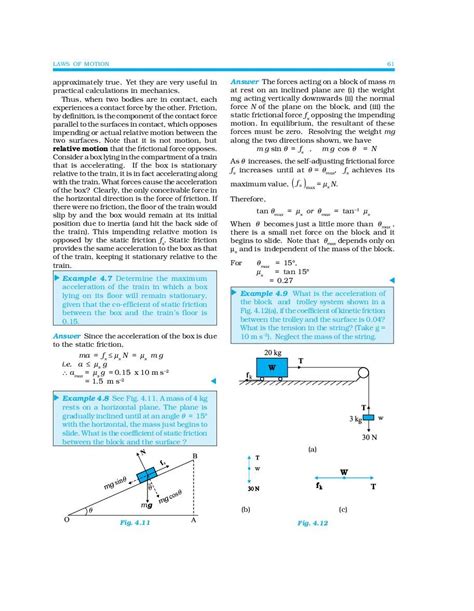 NCERT Book Class Physics Chapter Laws Of Motion PDF AglaSem
