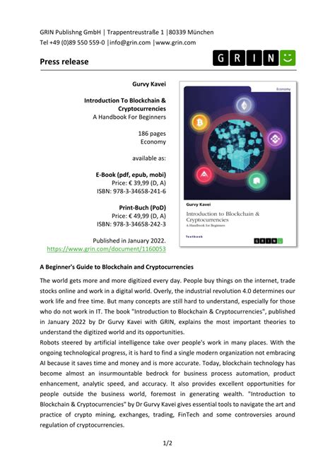 pdf introduction to blockchain and cryptocurrencies a handbook for